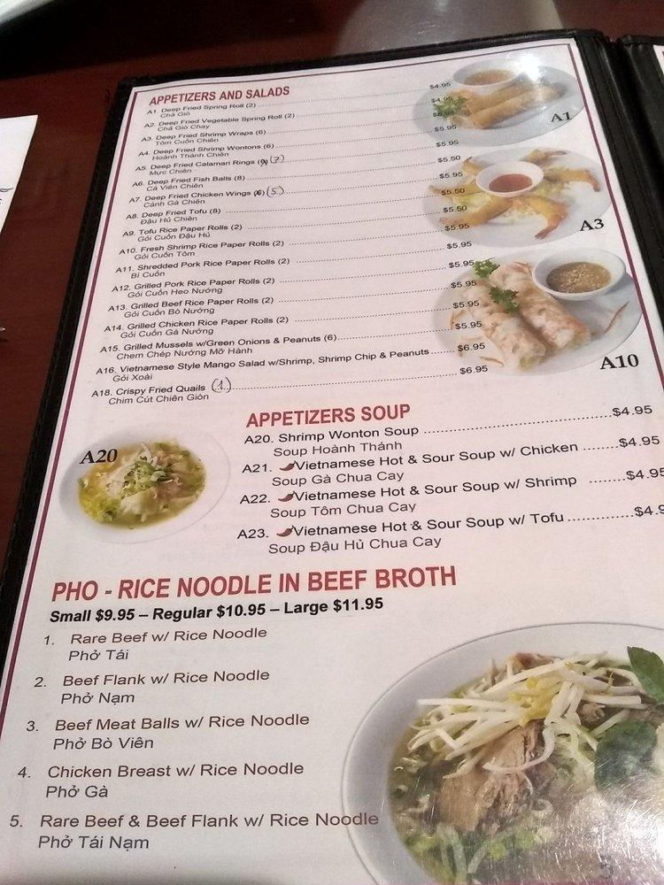 Menu at iCook Pho You restaurant, Ottawa