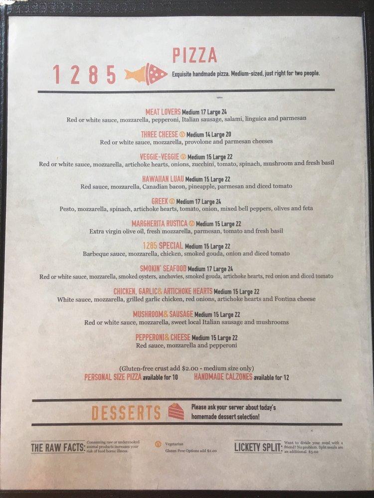 Menu at 1285 Restobar, Florence