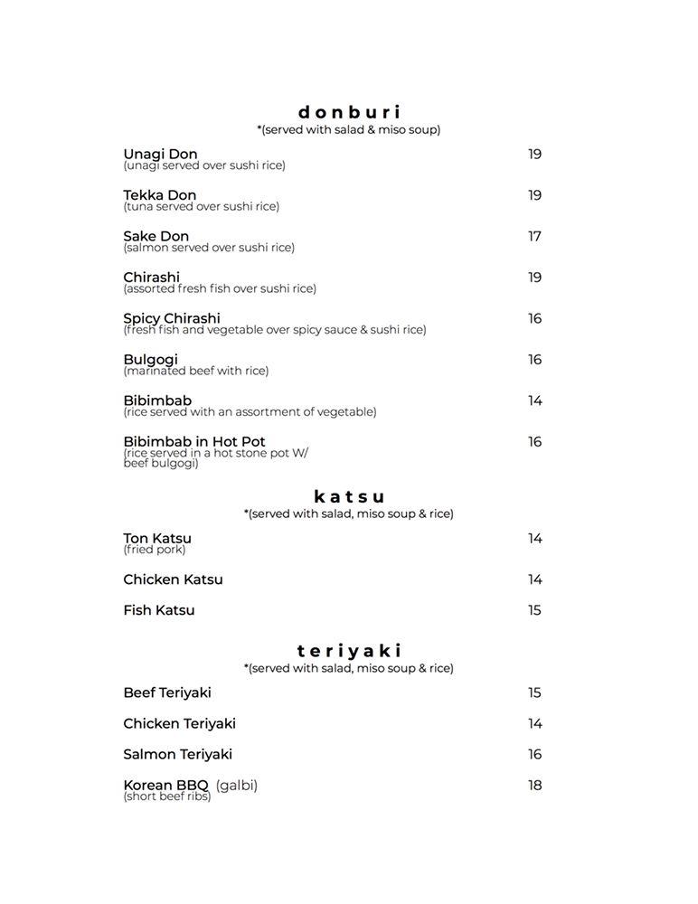 Menu at Shema Sushi restaurant, Rochester