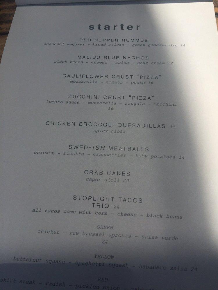 Menu at Malibu Farm Pier Cafe, Malibu