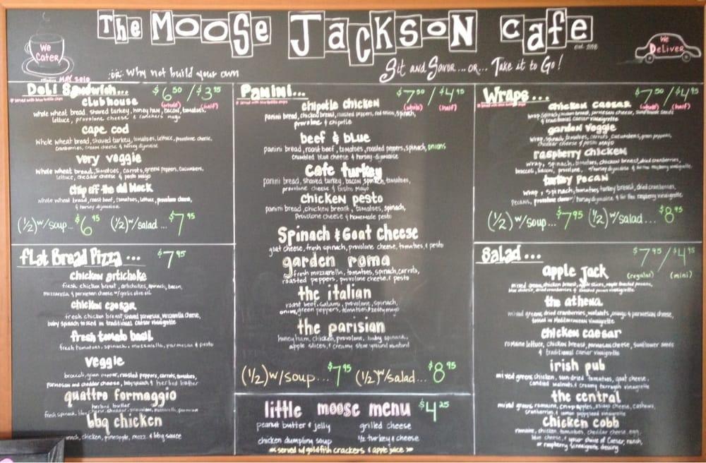 Menu at Moose Jackson Cafe, Iron Mountain