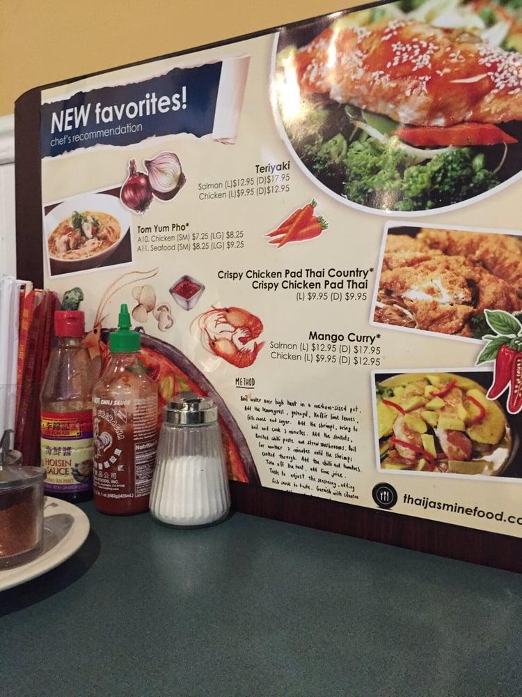 Menu at Thai Jasmine restaurant, Leominster