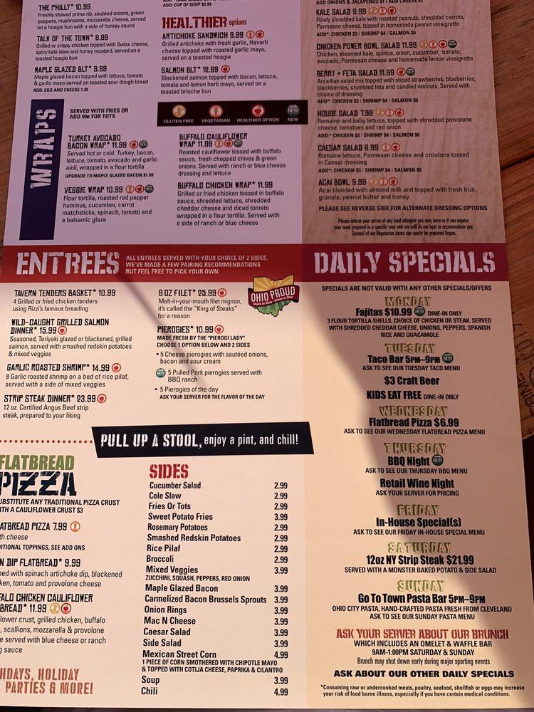 Menu at The Town Tavern pub & bar, Green
