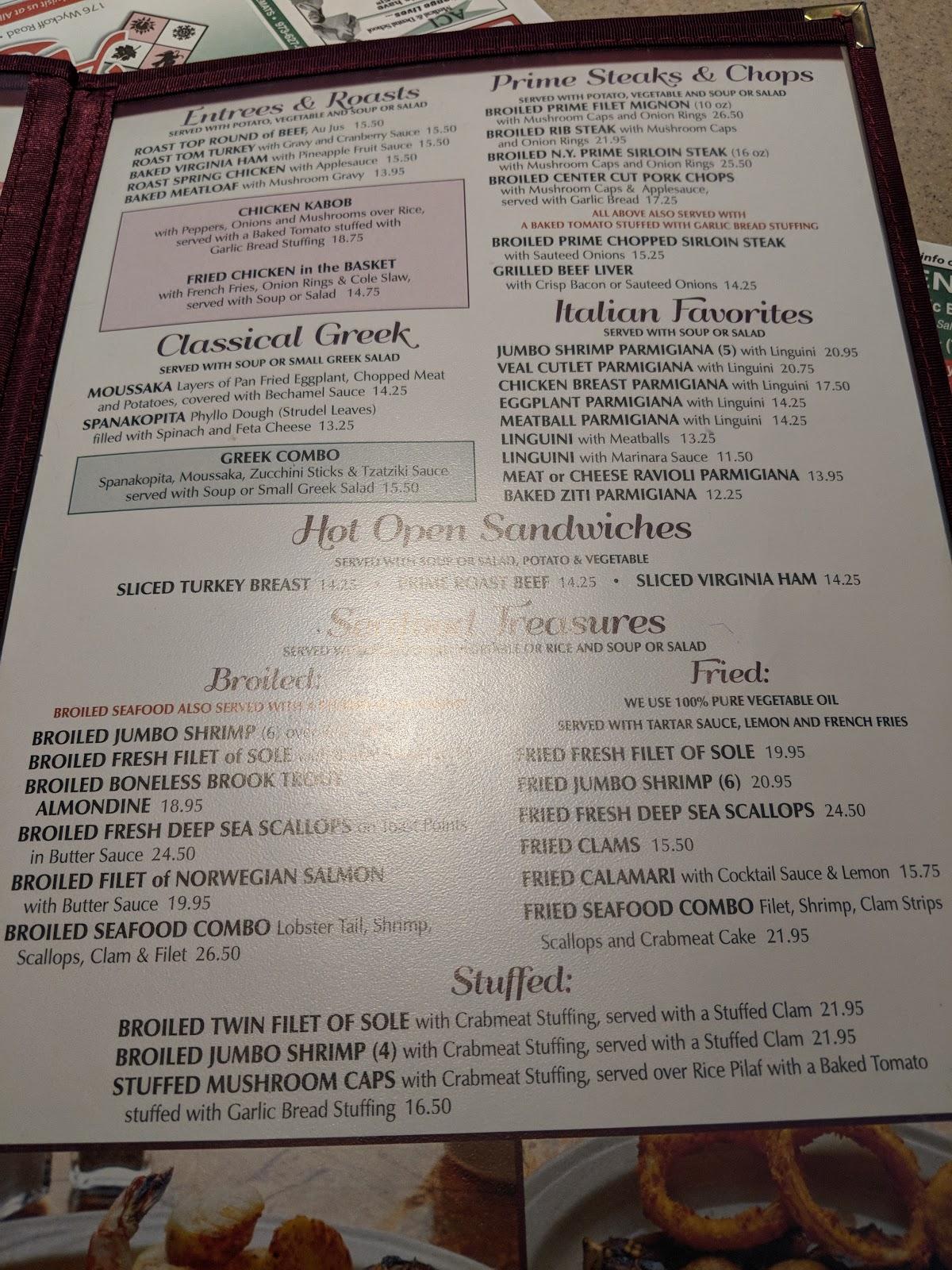 Menu at All Seasons Diner restaurant, Eatontown