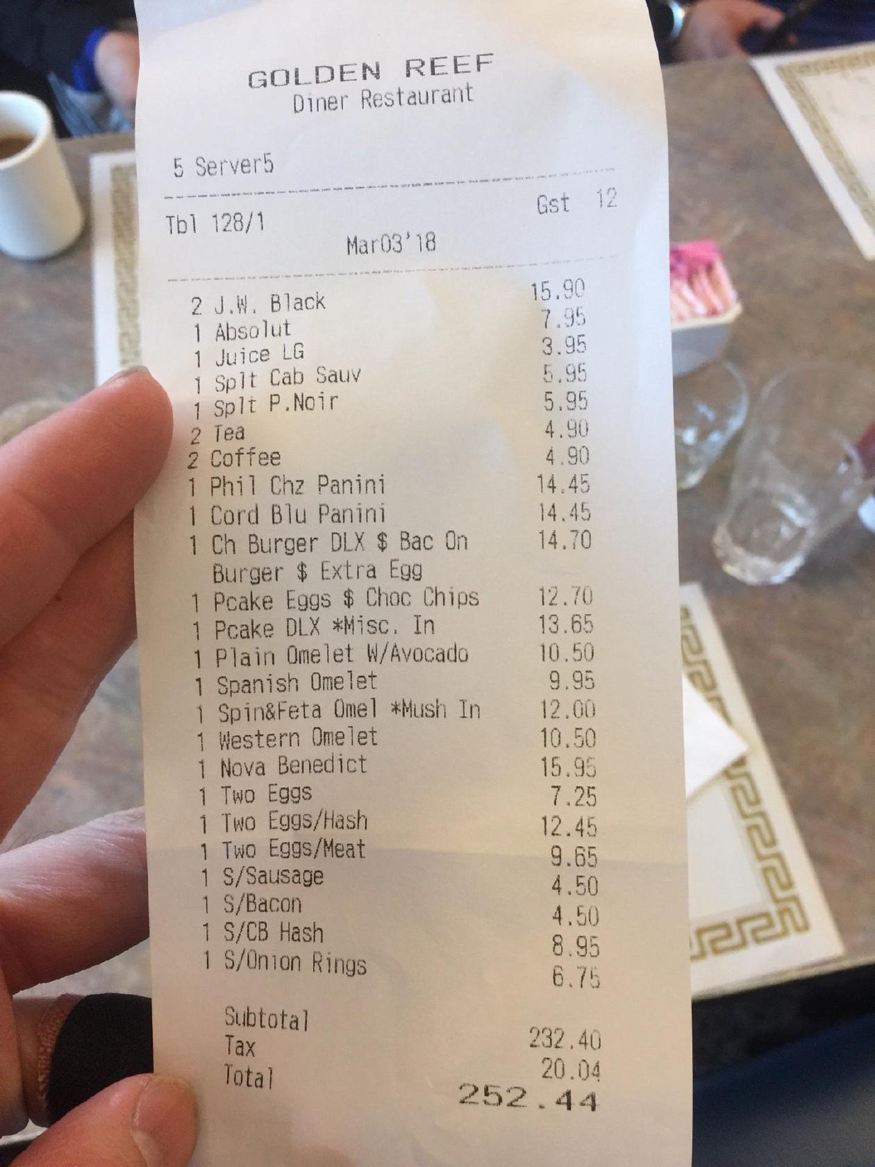 Menu at Golden Reef Diner restaurant, Rockville Centre