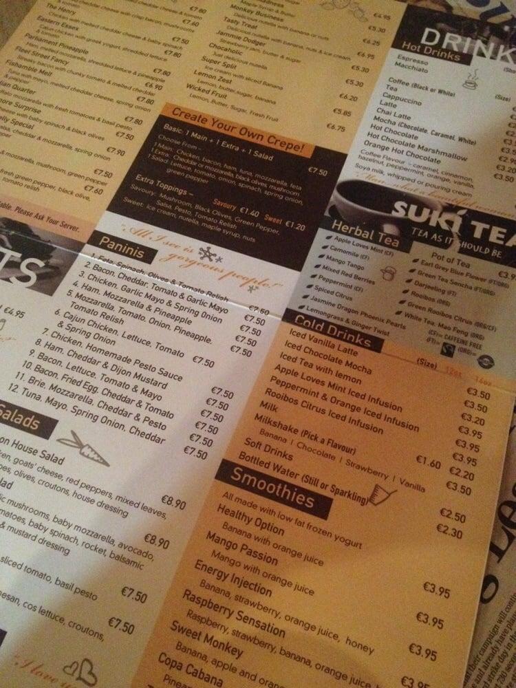 Menu at Lemon Jelly Cafe, Dublin