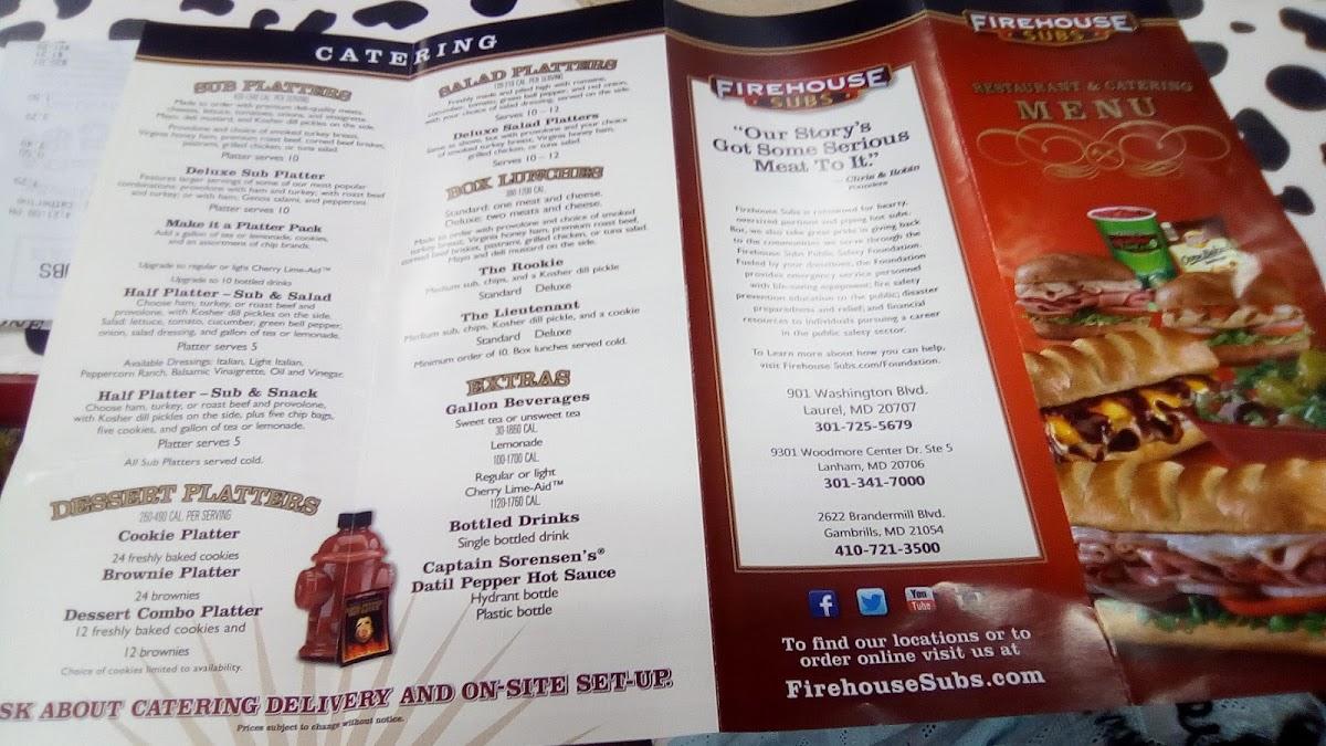 Menu at Firehouse Subs Laurel Shopping Center fast food, Laurel, 901 ...