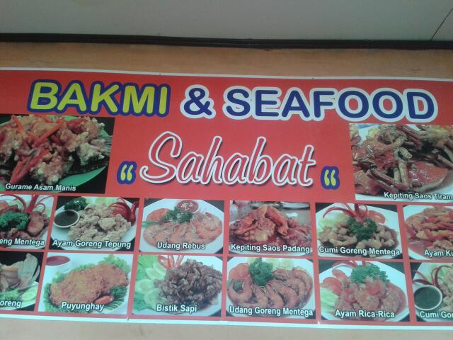 Menu at Bakmi & Seafood Sahabat restaurant, East Jakarta