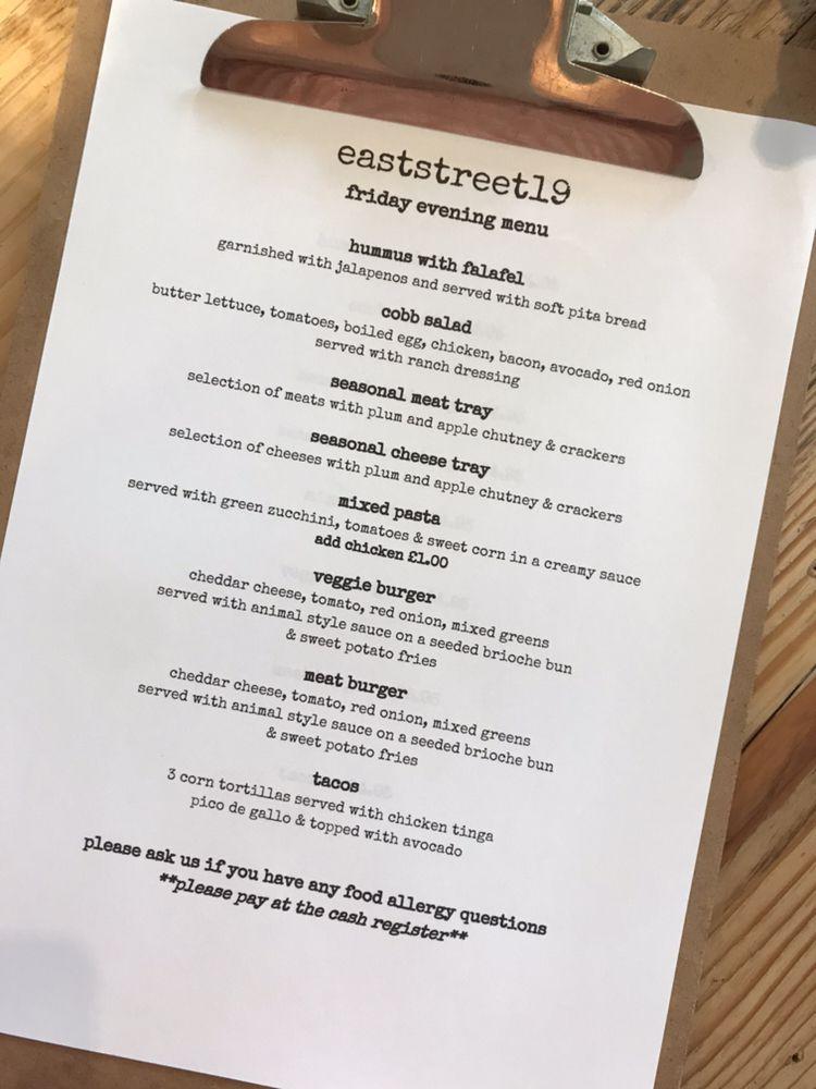 Menu at eaststreet19 pub & bar, Sunderland