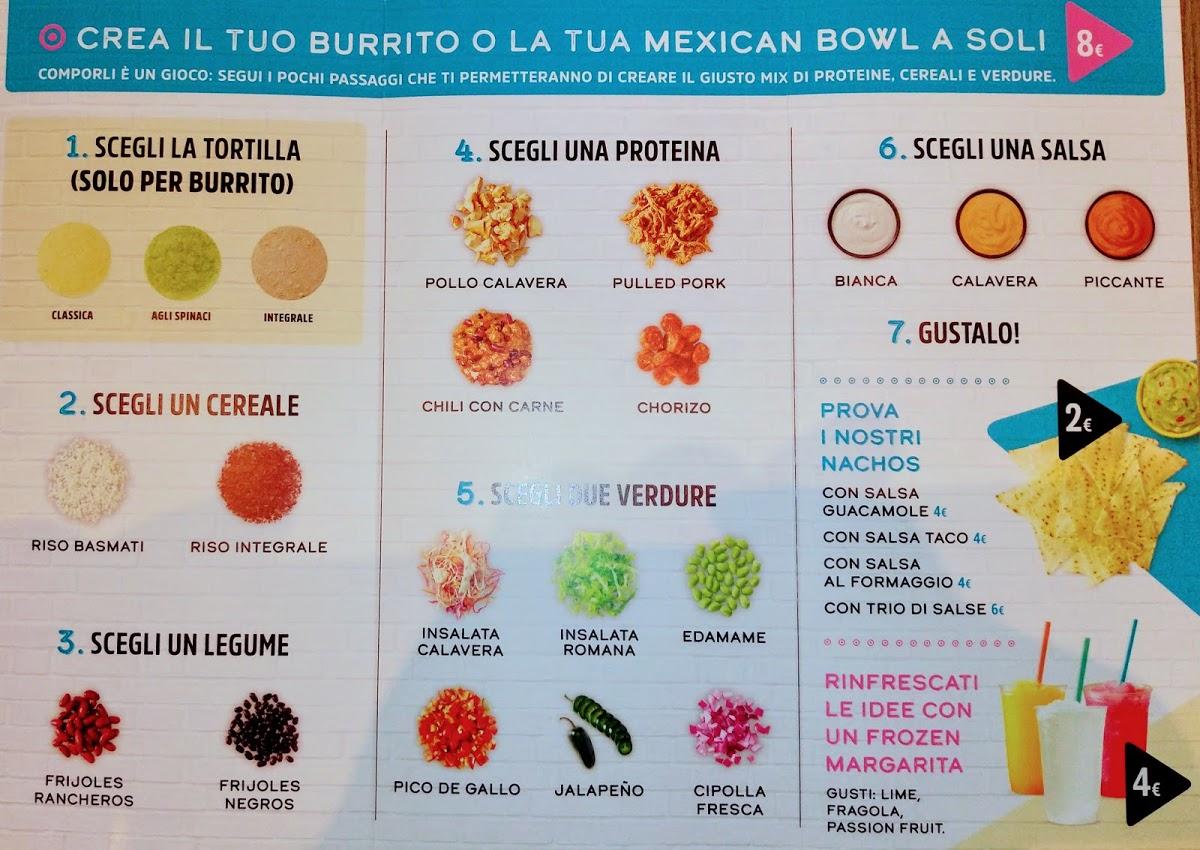 Menu at Billy Tacos - Roma Gran Roma restaurant, Rome