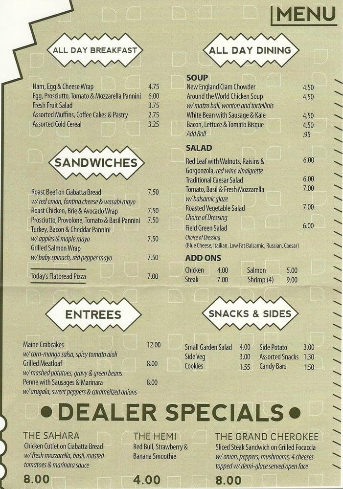 Menu at Jeep GRILL cafe, Norwood
