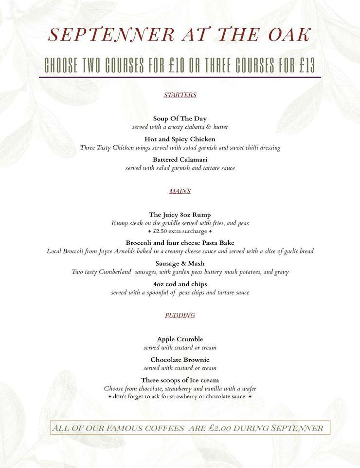 Menu at Royal Oak pub & bar, Cheltenham, Church Rd