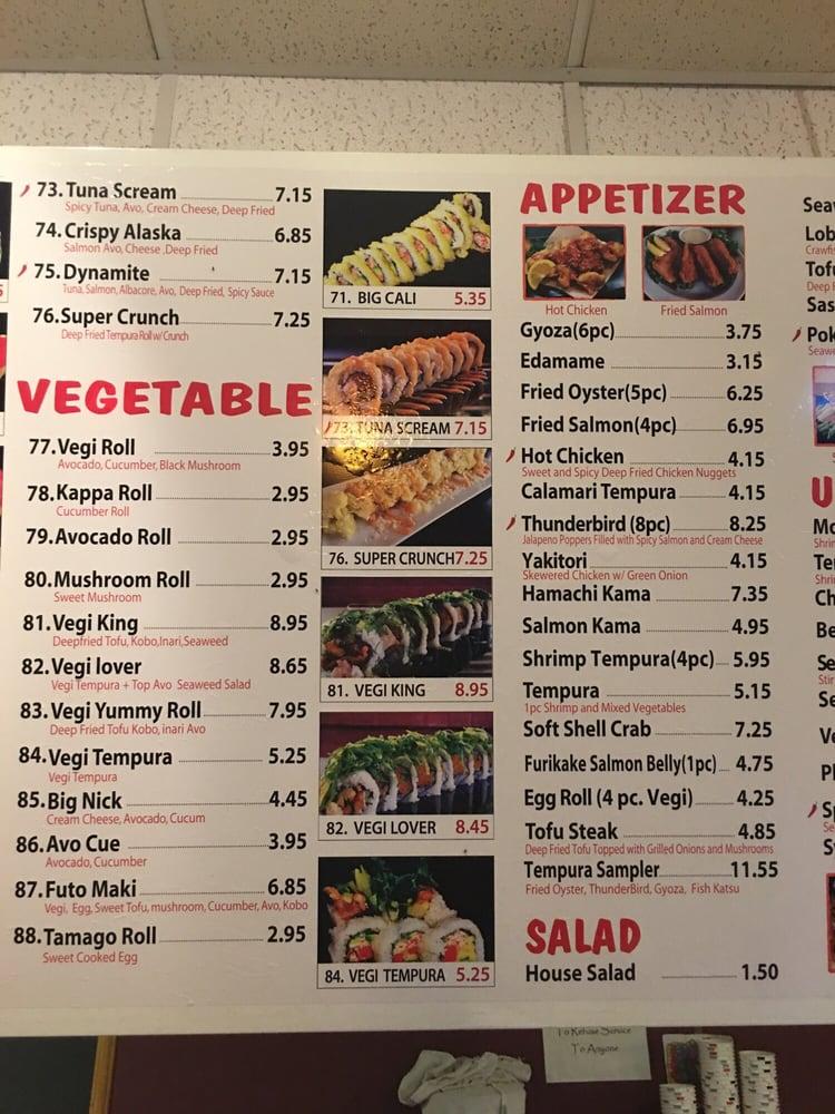 Menu at Fat Fish Sushi restaurant, Pleasanton