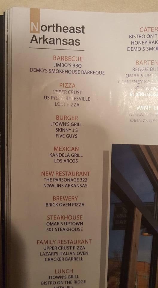 Menu at Jimbos BBQ, Jonesboro