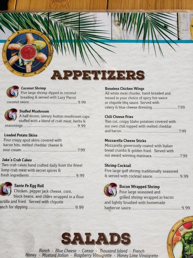 Menu at The Parrot Steakhouse and Grill, Grove