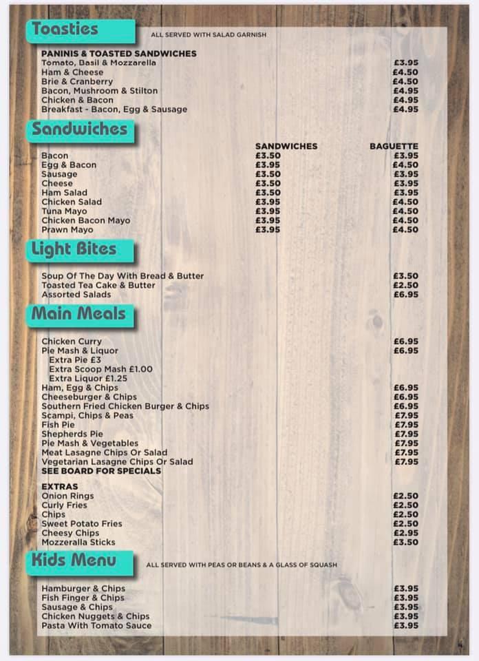 Menu at Cafe 206 Limited, Rochford