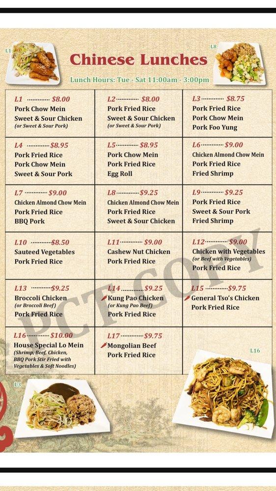 Menu at Lin's Restaurant, Tillamook