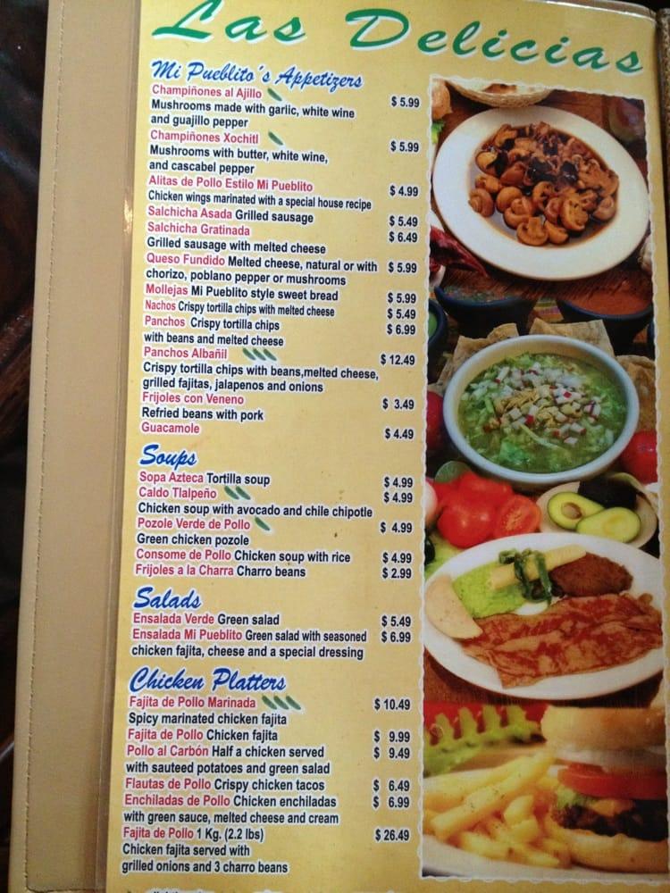 Menu at Mi Pueblito Restaurant Bar and Grill, Brownsville, Pablo Kisel Blvd