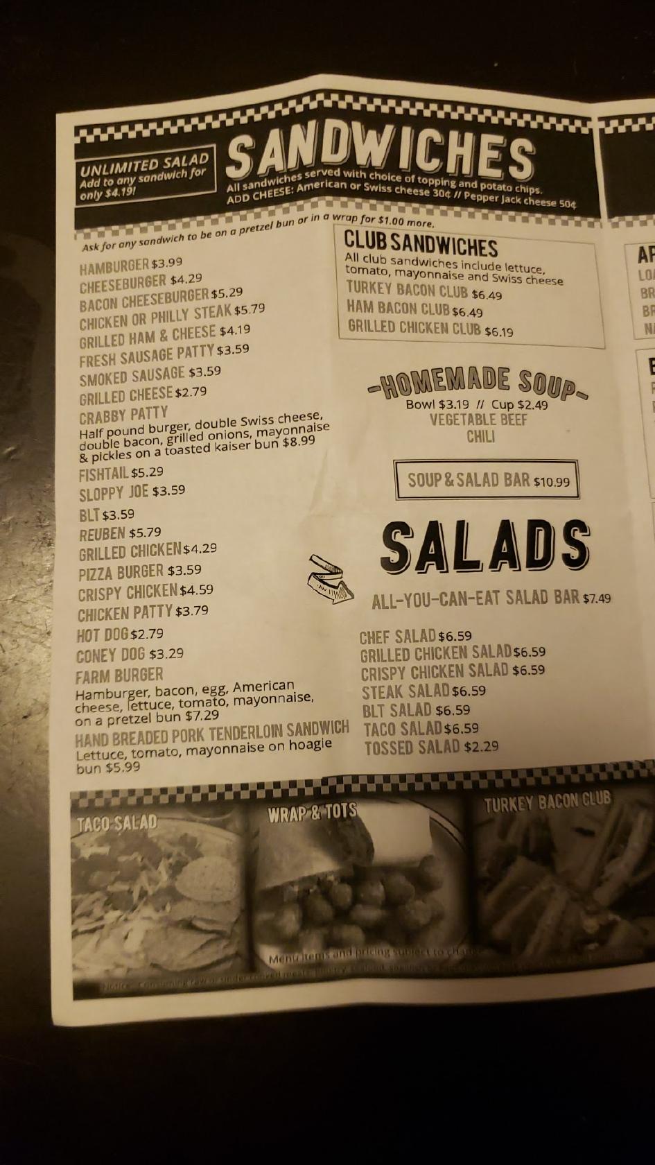 Menu at Patty's Place LLC restaurant, Caldwell