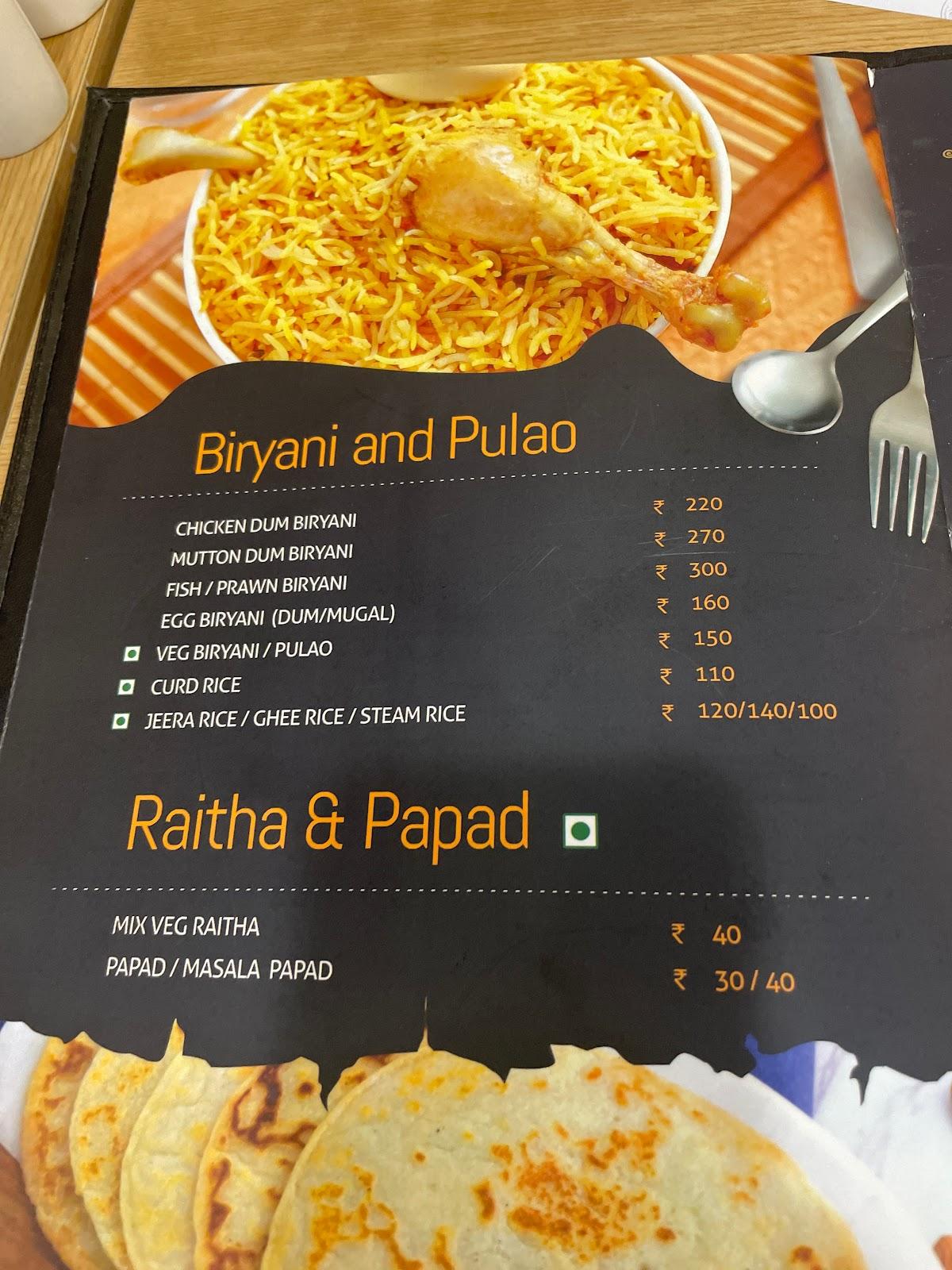 Menu at Zaitoon, Chennai, 1st Floor