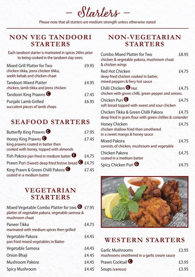 Menu at Mr Singhs restaurant, Alloa