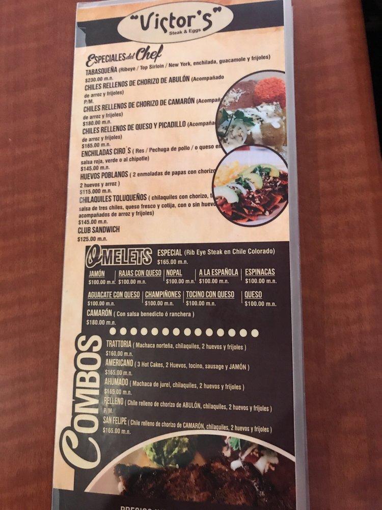 Menu at Restaurant Victor’s Boulevard, Ensenada, Lázaro Cárdenas 178