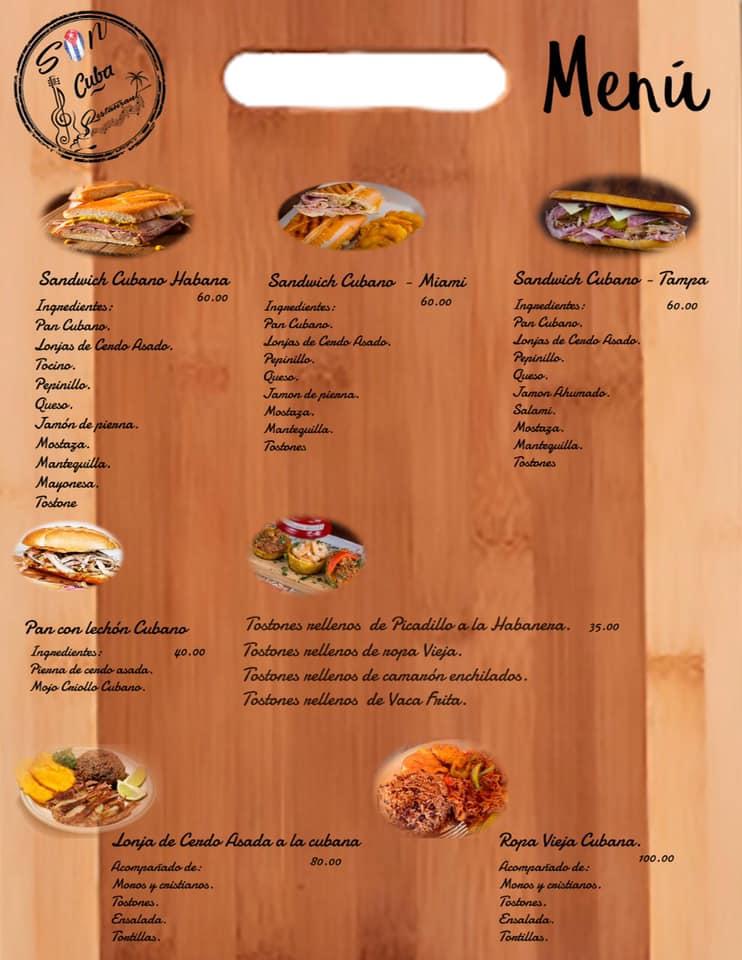 Menu at Son CUBA - De Cuba para México restaurant, Zapopan