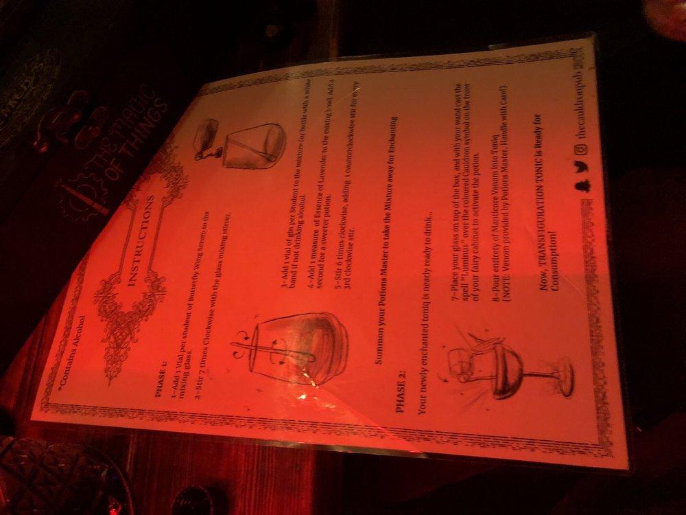 Menu at The Cauldron Edinburgh pub & bar, Edinburgh, 57a Frederick St