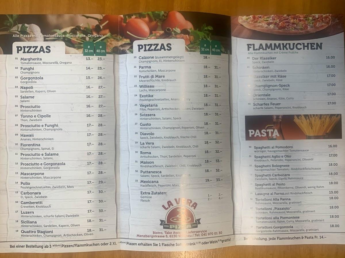 Menu at La Vera Pizza Willisau, Willisau