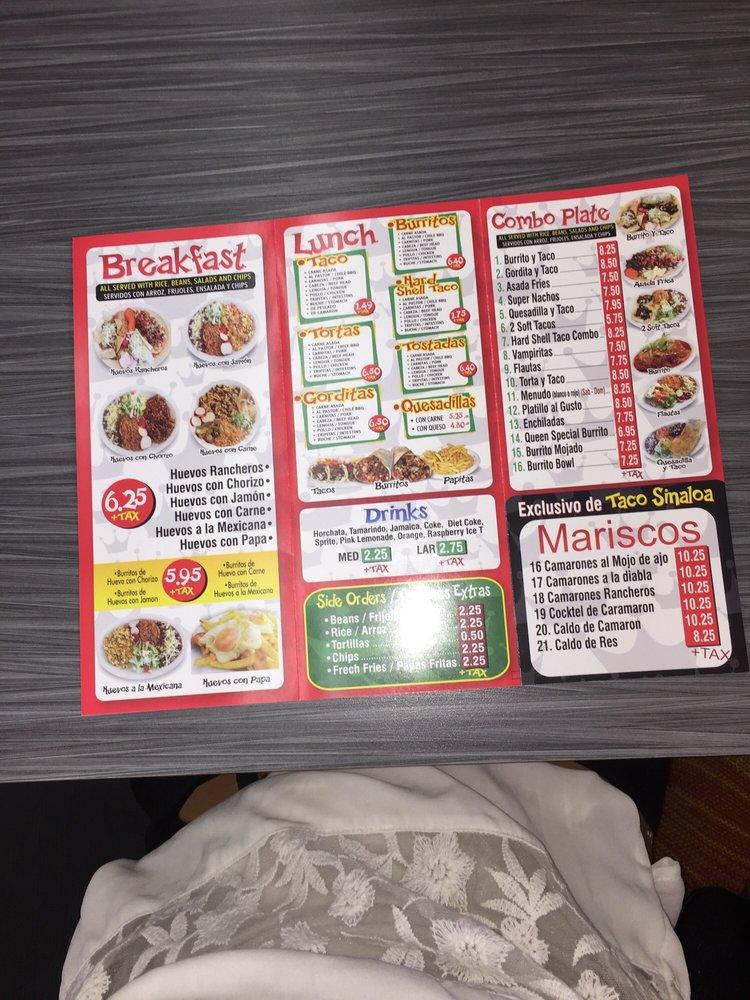 Menu at Queen Taco & Sushi restaurant, South Gate