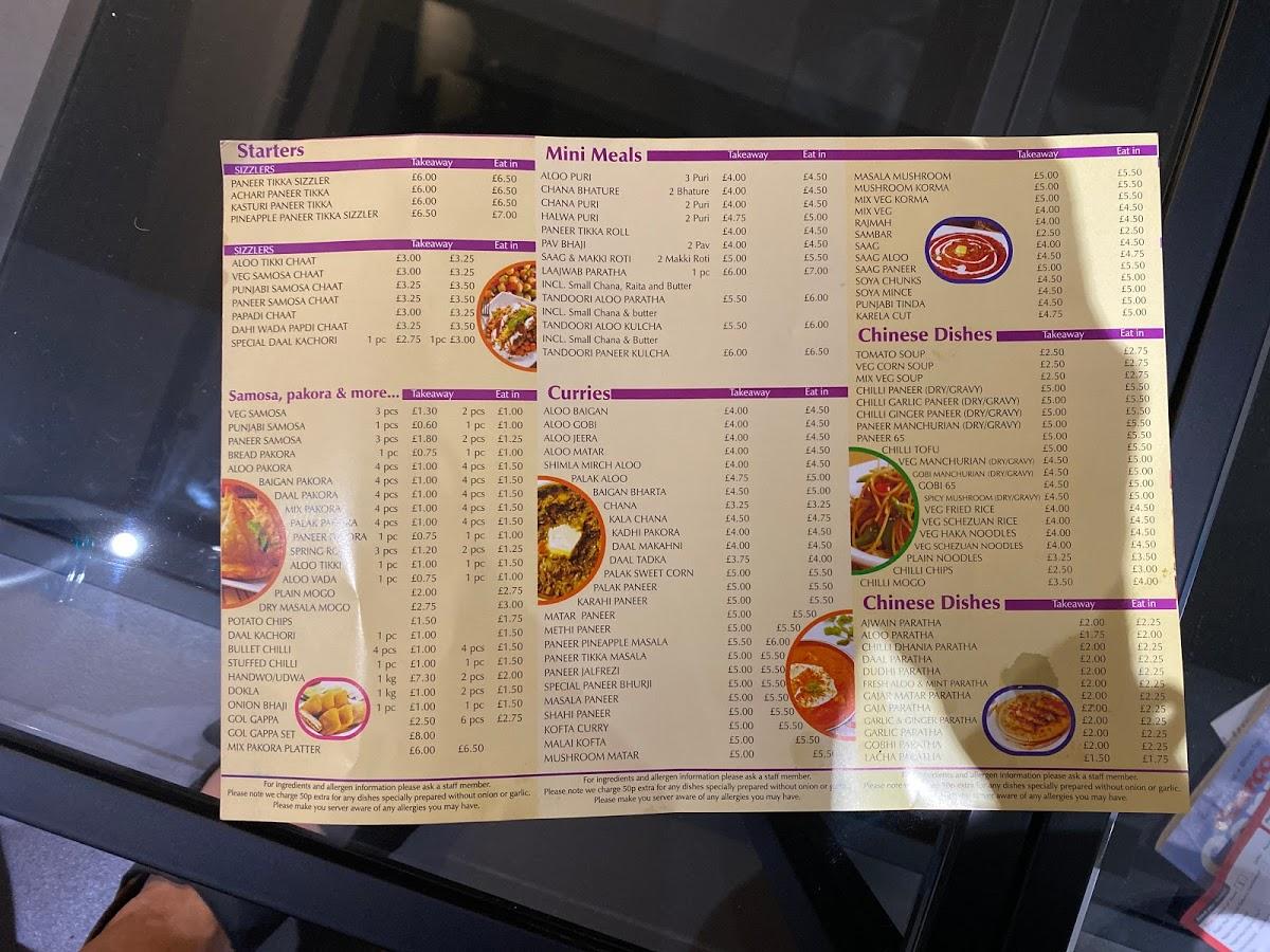Menu at The Maharaja Sweets & Savouries restaurant, Southall