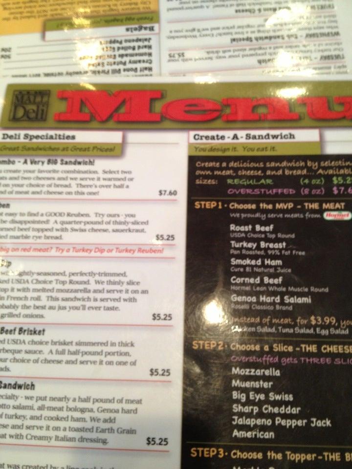 Carta del restaurante The Mall Deli, Pittsburg