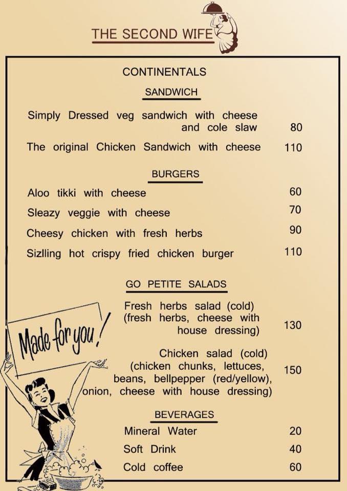 Menu at The Second Wife Restaurant, Noida, Shop no 15