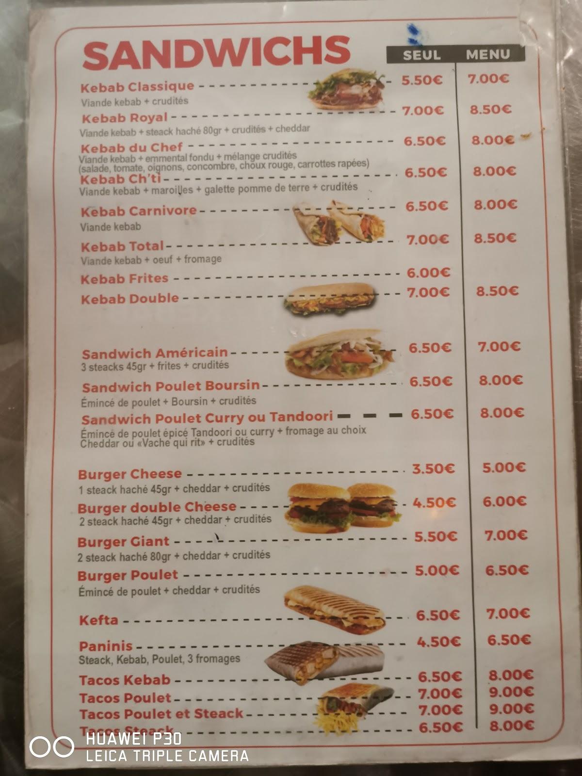 Menu au So Good restaurant, Rochefort