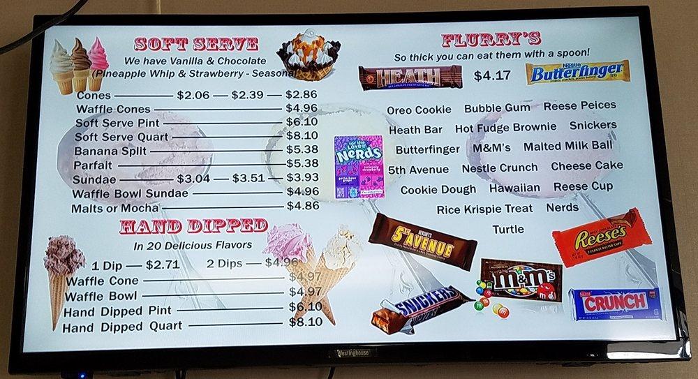 Menu at Dairy Point fast food, Greensburg, 734 N Michigan Ave