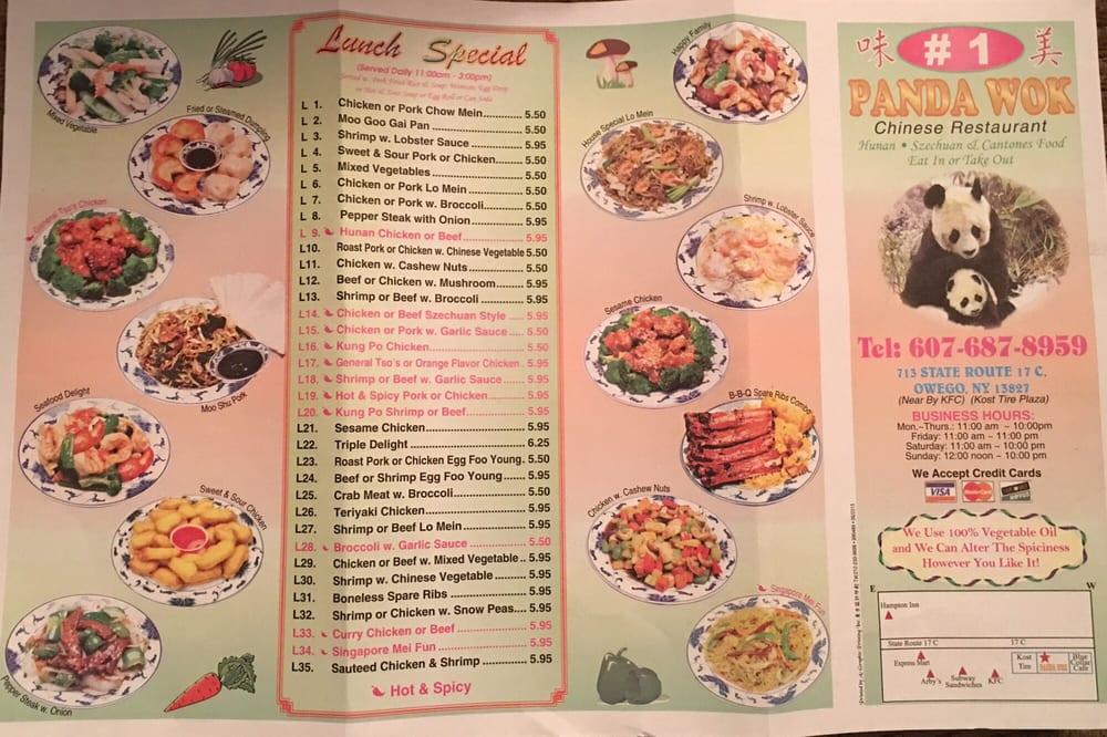 Menu at Panda Wok restaurant, Owego, 713 NY-17C