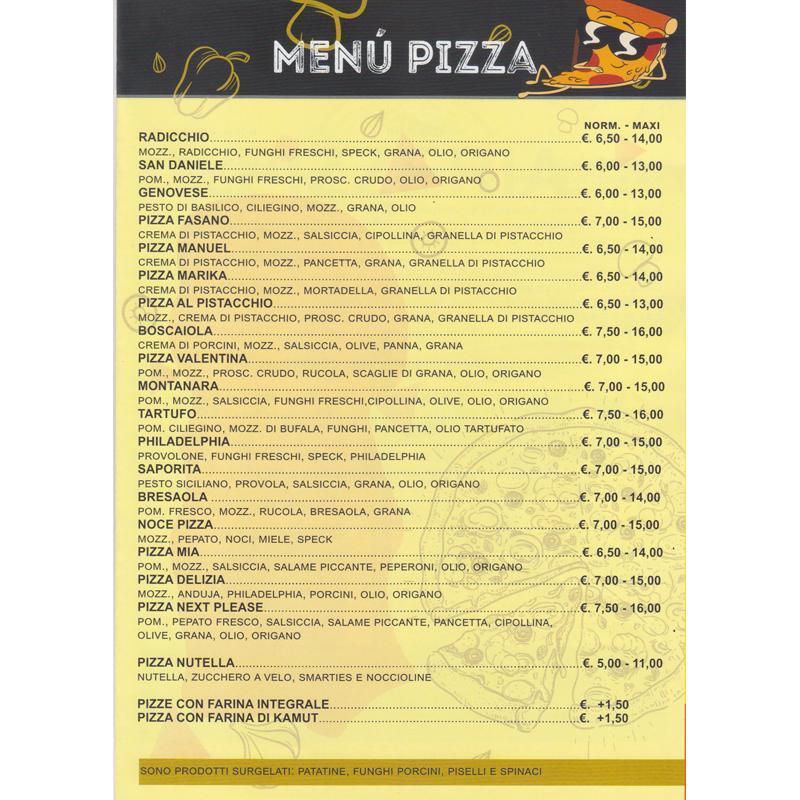 Menu at Pizzeria Next Please da Massimo, Gravina di Catania