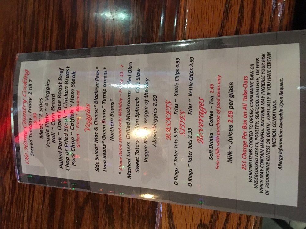Menu at Sidecar Cafe Memphis, Memphis