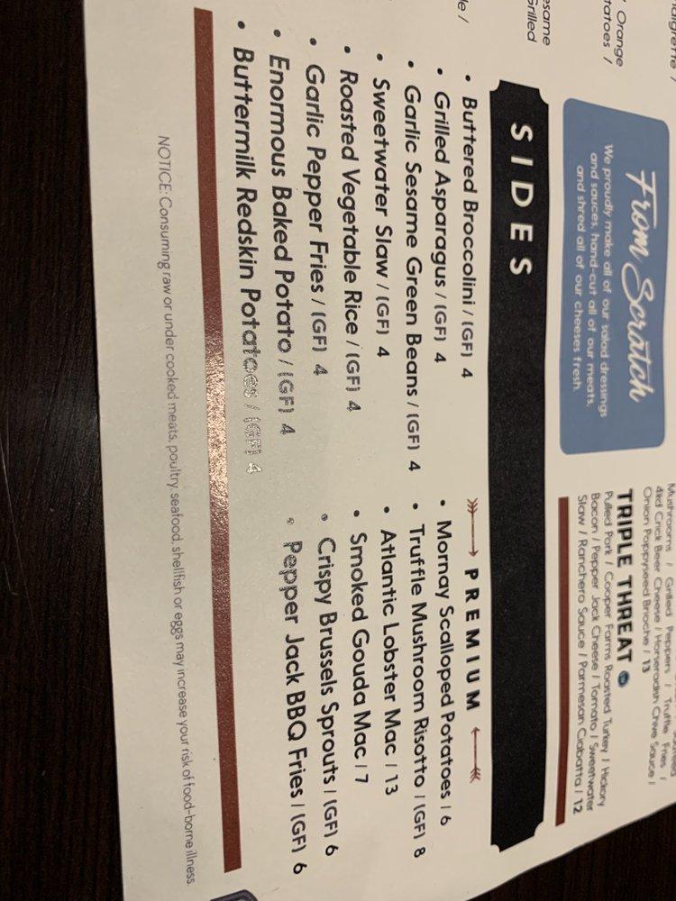 Menu at Sweetwater Chophouse steakhouse, Defiance