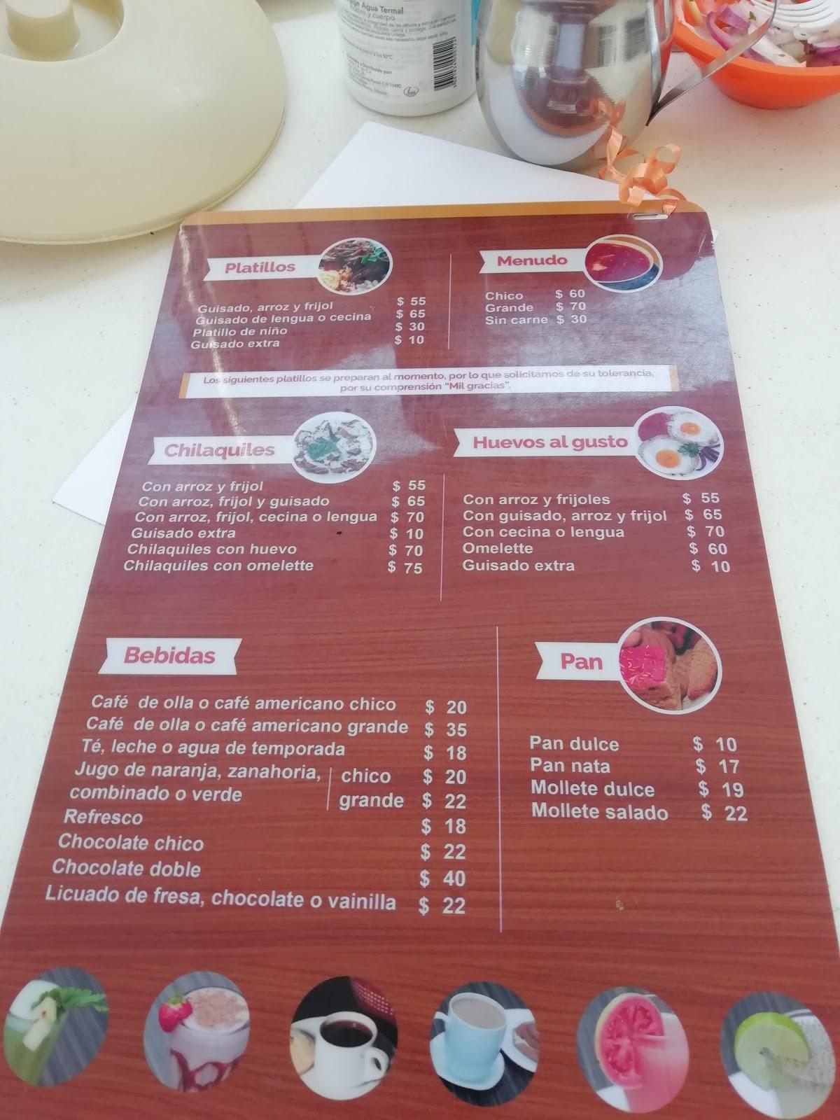 Carta del restaurante Buen Provecho, Pénjamo