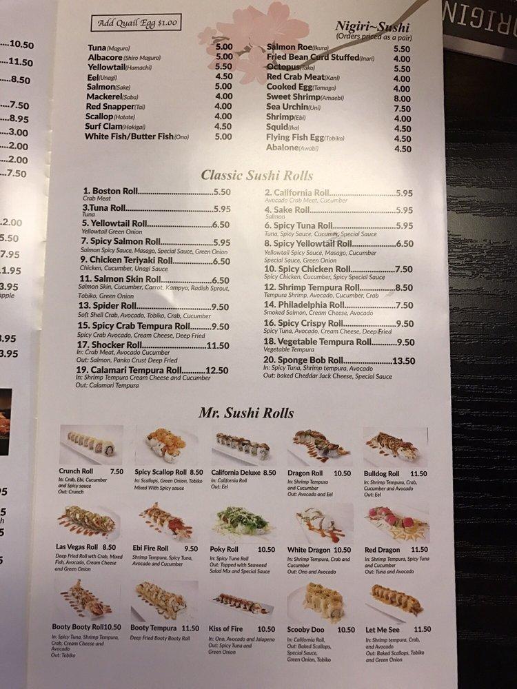 Menu at HAHA Sushi restaurant, Fresno