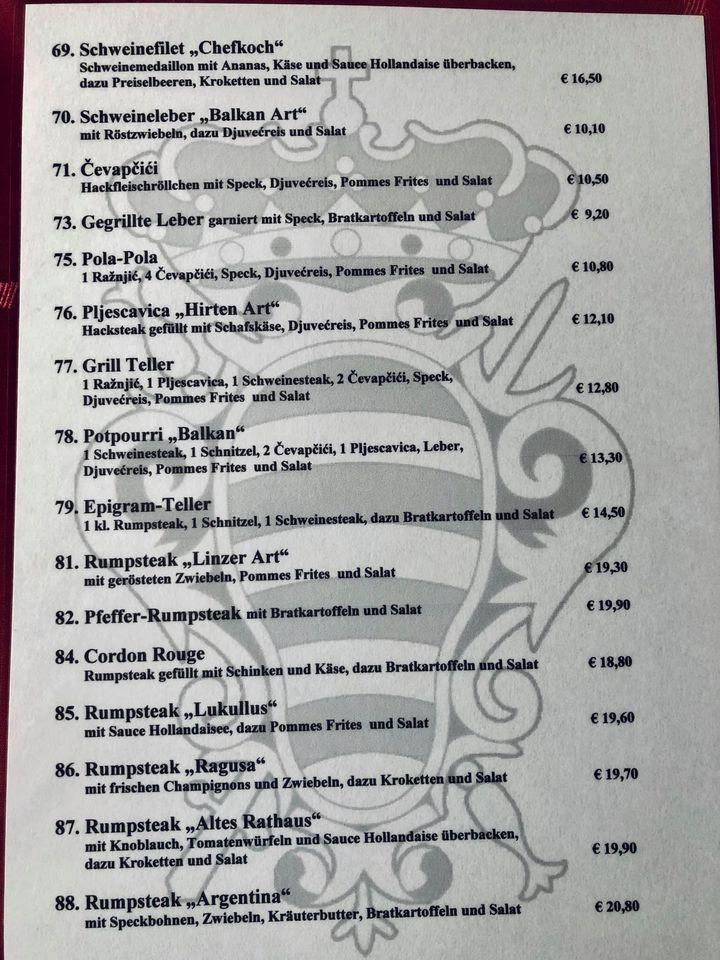 Speisekarte von Ragusa restaurant, Krefeld