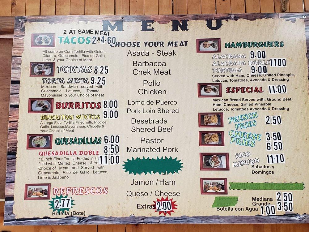 Menu at Taqueria No SE Hagan Bolas restaurant, Avon