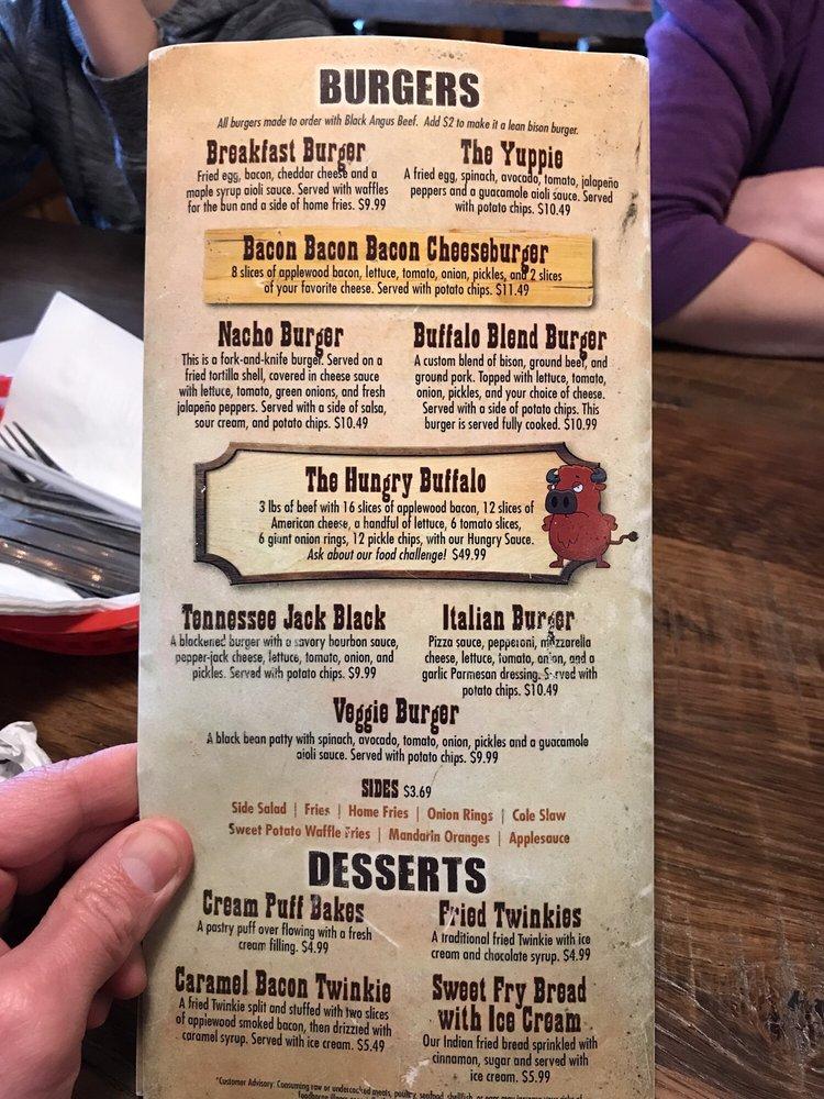 Menu at Hungry Buffalo pub & bar, Logan