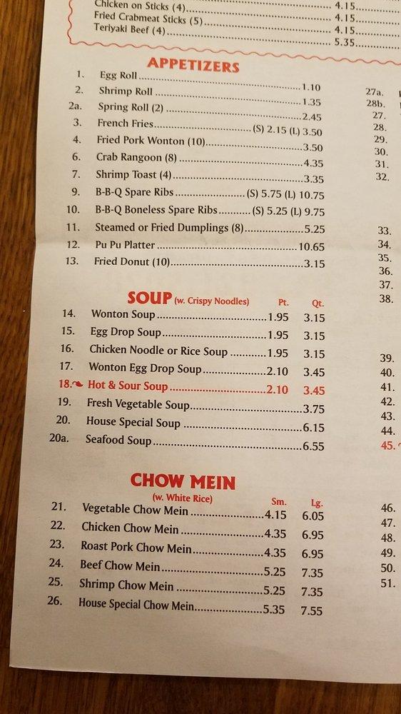 Menu at New Winner Chinese Restaurant, Summerville