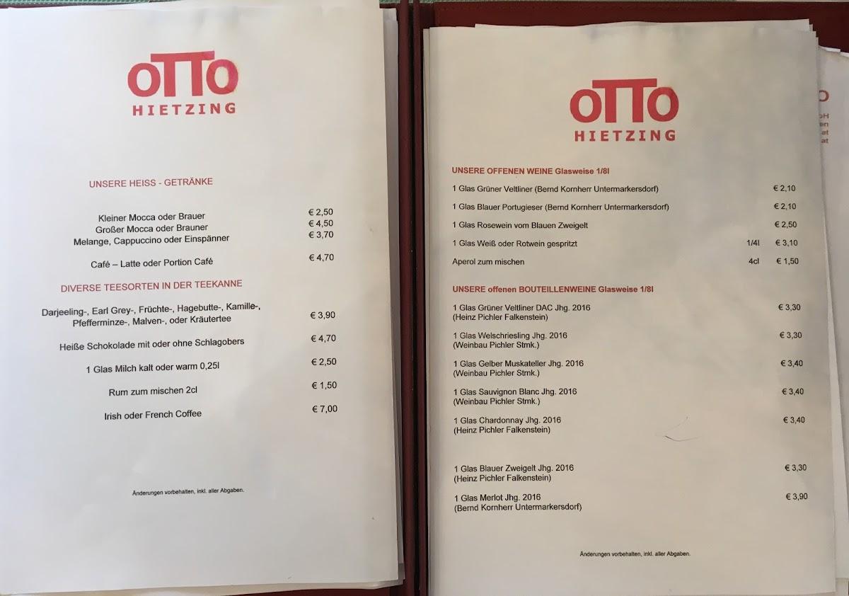Speisekarte von Otto Cafe-Restaurant, Wien, Ekazent