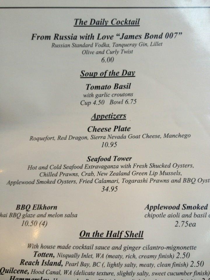 Menu at Scott's Seafood Grill & Bar, Folsom
