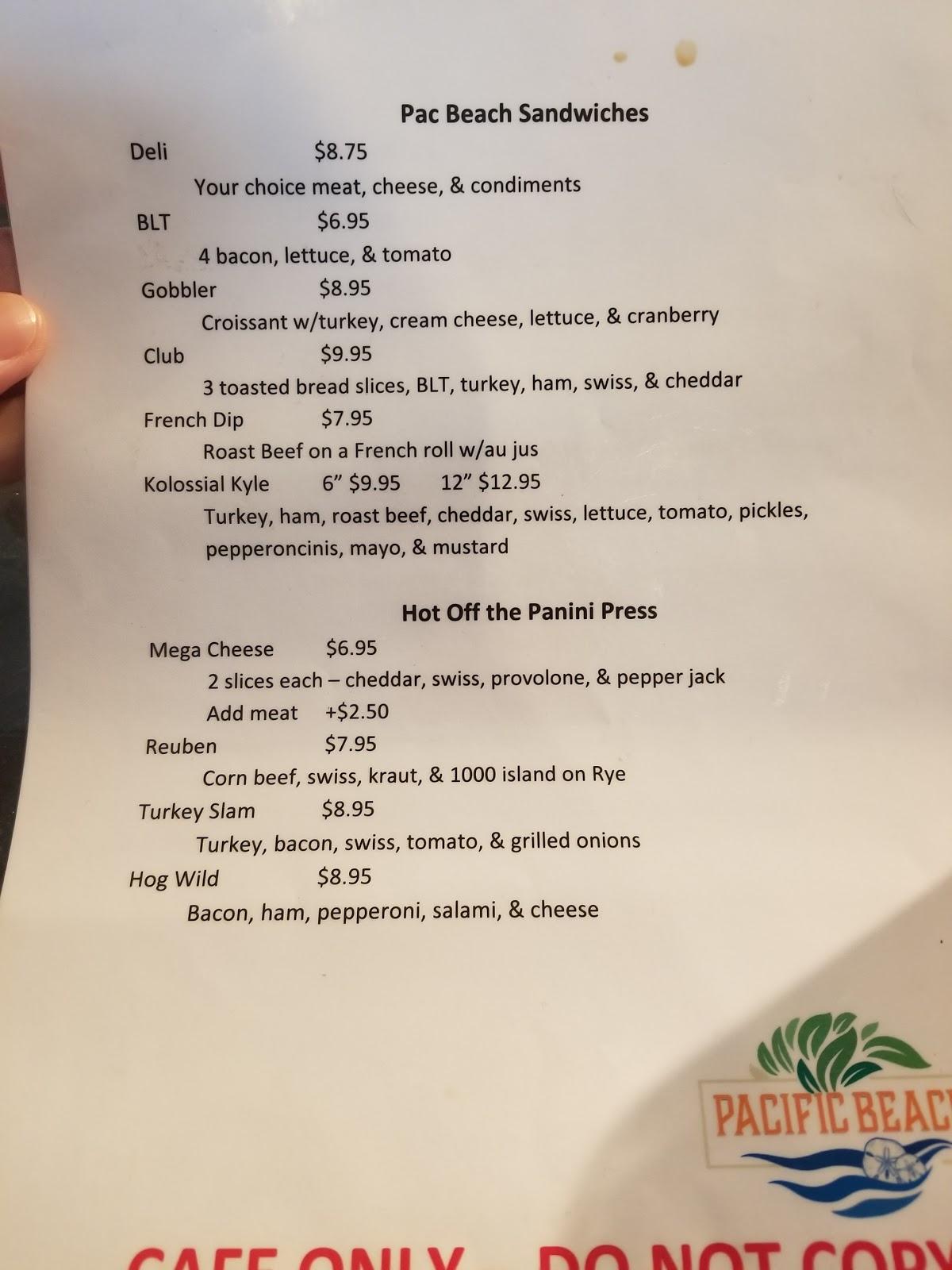 Menu at Windjammer Restaurant & Lounge, Moclips