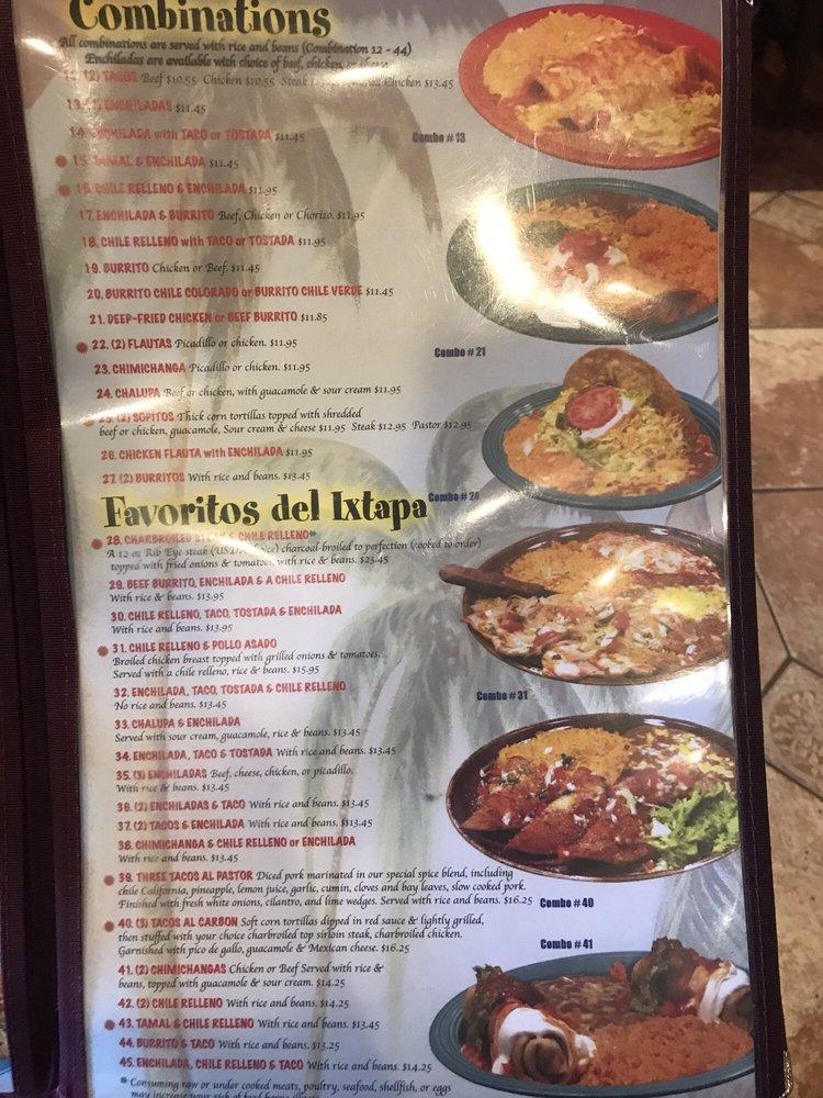 Menu at Ixtapa Mexican Restaurant, Hermiston