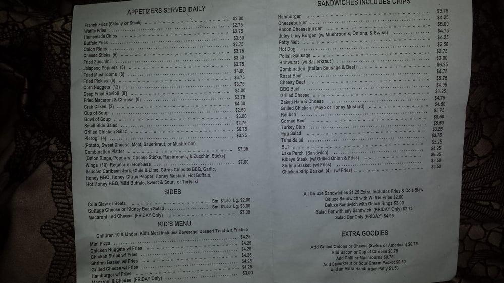 Carta del pub y bar Center Lounge, Whiting